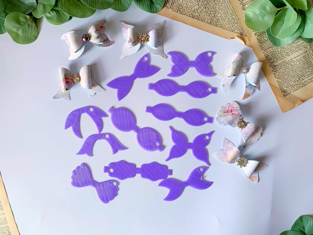 Small Bow Making Templates for Paper Gift Bows, Journal Accessories ...