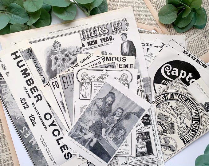 Vintage Newspaper Snippets - Mystery Journal Pack - Etsy