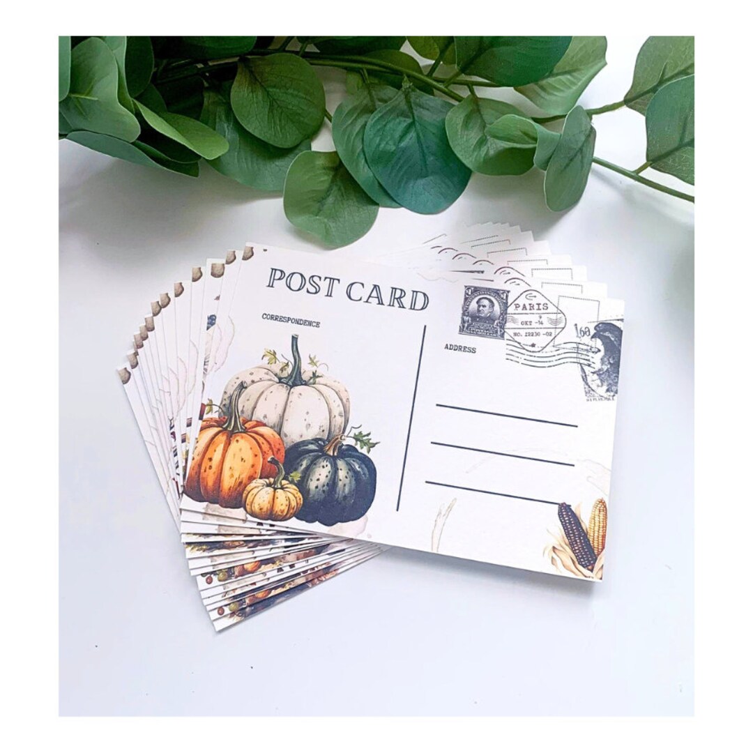 Fall / Thanksgiving Postcards for Journalling - Printed Digital Art for ...