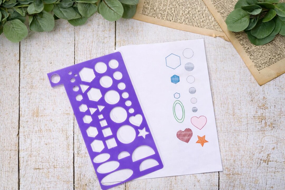 Basic Shape Planner Stencil for Journalling, Scrapbooking, Sketching ...