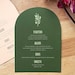 Arch Shape Modern Marigold Solid Color Wedding Menu Curved Printed Menu ...