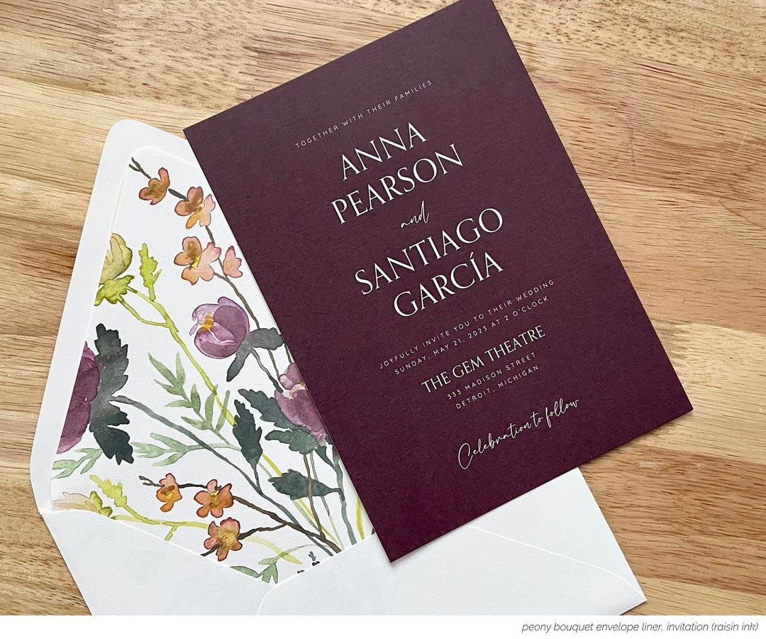 Modern Solid Color Wedding Invitation • Simple Bold Color Block Design ...