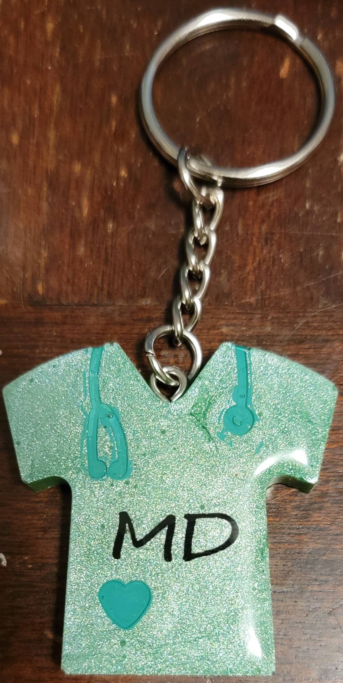 Professional Initial Scrub Top Keychain, Single Color - Etsy