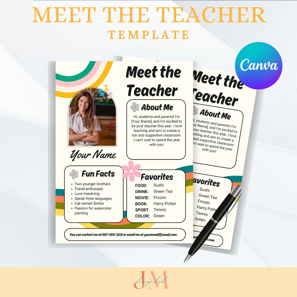 Editable Meet the Teacher Template Customizable Teacher Intro for ...