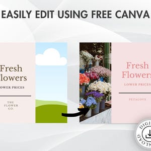 Flower Shop Social Instagram Templates - Canva Editable Floral ...