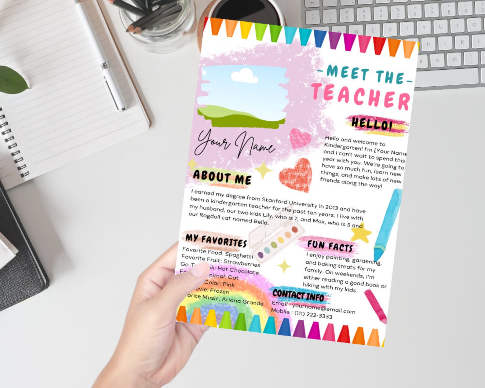 Meet the Teacher Newsletter Template Classroom Set, Groovy Design ...