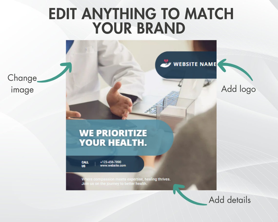Medical Social Media Template Instagram Canva Templates Hospital ...