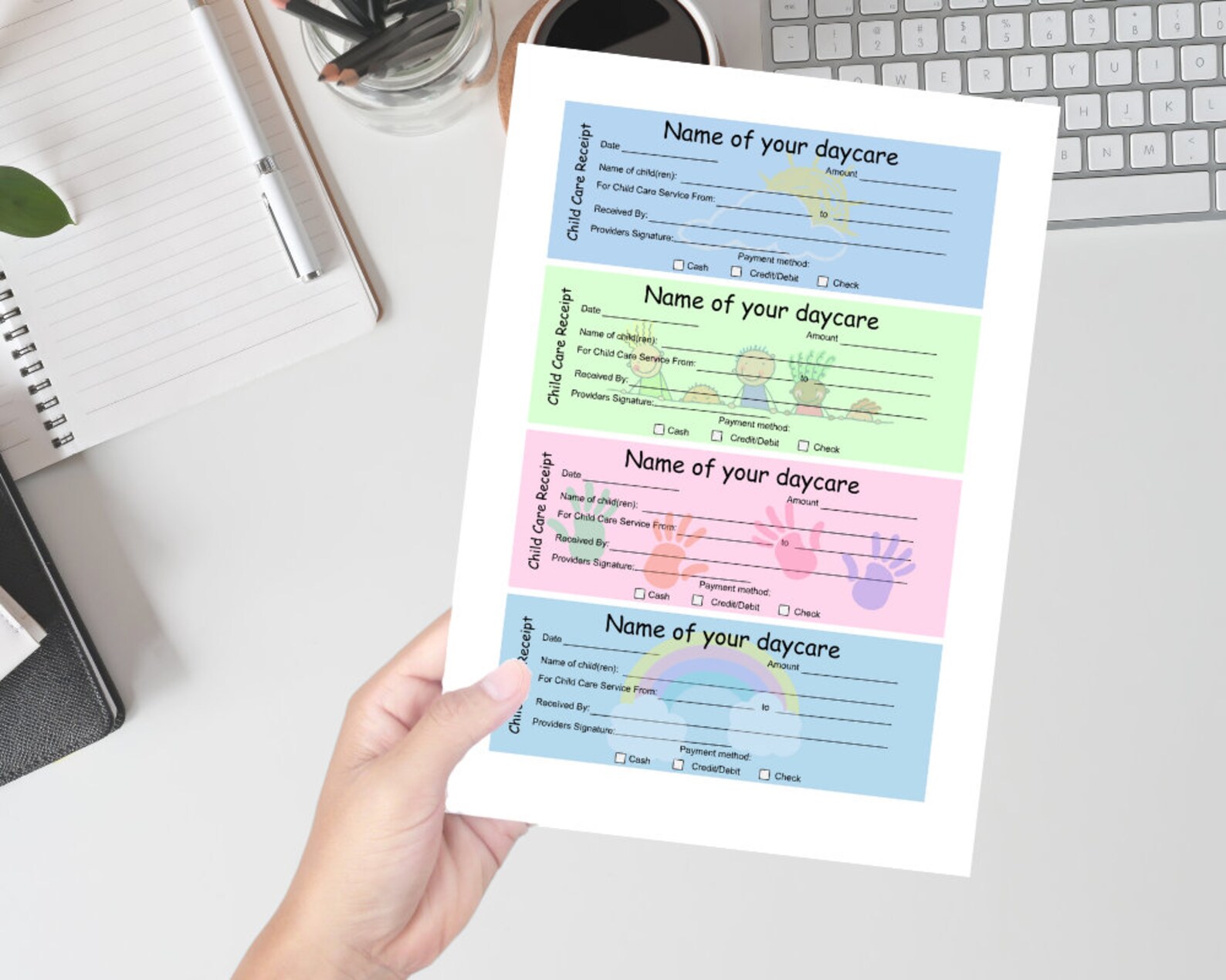 Customizable Daycare Receipt Template | Editable Childcare Invoice ...