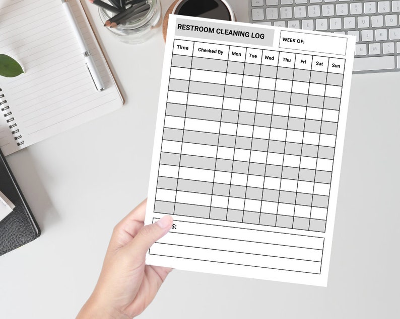 Restroom Checklist Restroom Cleaning Log Bathroom Home Decor Cleaning ...