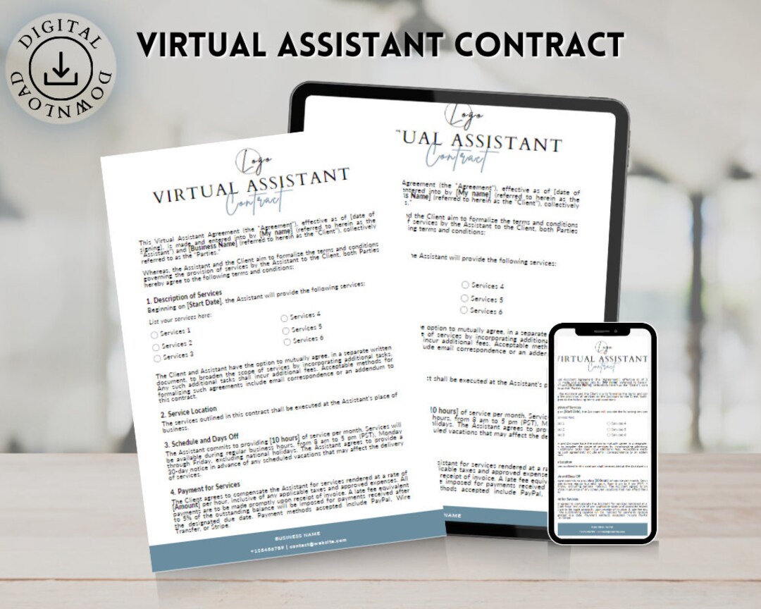 Virtual Assistant Contract Template Freelance Agreement Client ...