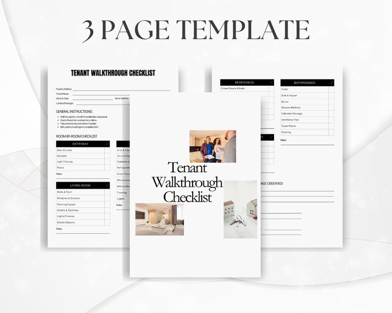 Tenant Walkthrough Checklist Digital, Rental Inspection Form, Move in ...