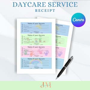 Customizable Daycare Receipt Template | Editable Childcare Invoice ...
