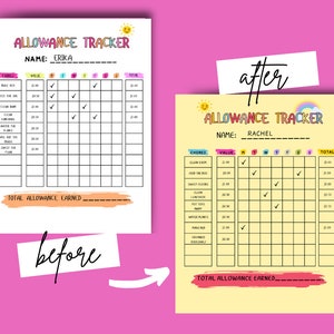 Allowance Chart Responsibility Chart How to Earn Money Chore Chart ...