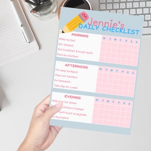 Kids Daily Routine Editable Kids Chore Chart Bundle Chore Chart ...