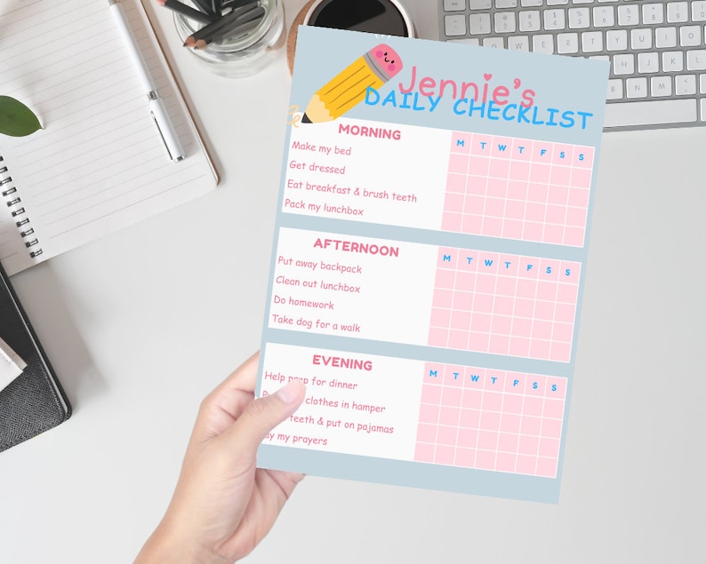 Kids Daily Routine Editable Kids Chore Chart Bundle Chore Chart ...