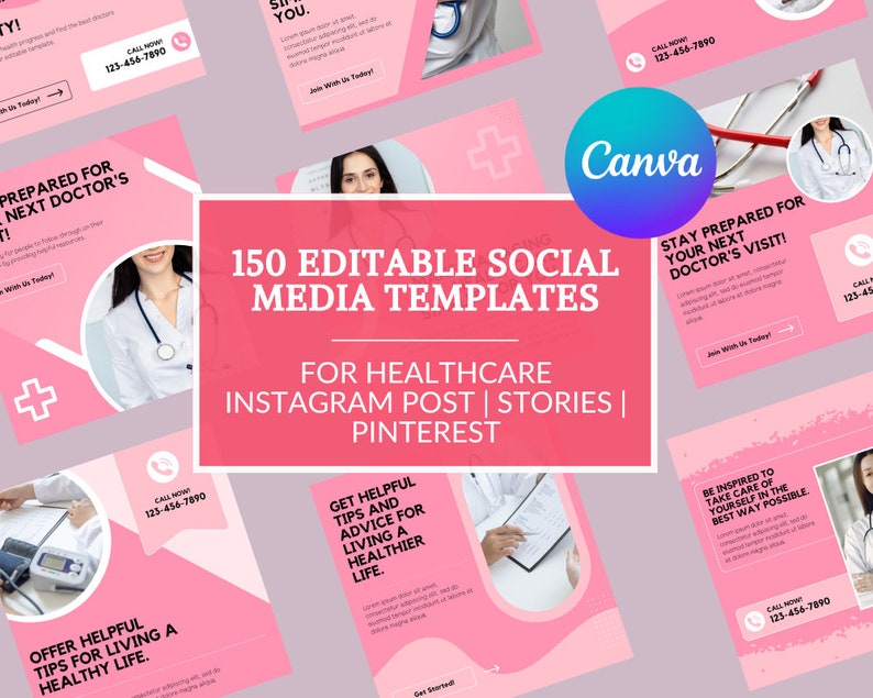 Healthcare Social Media Template | Canva Instagram Templates for ...