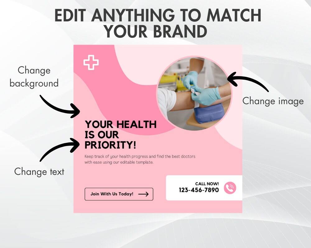 Healthcare Social Media Template | Canva Instagram Templates for ...