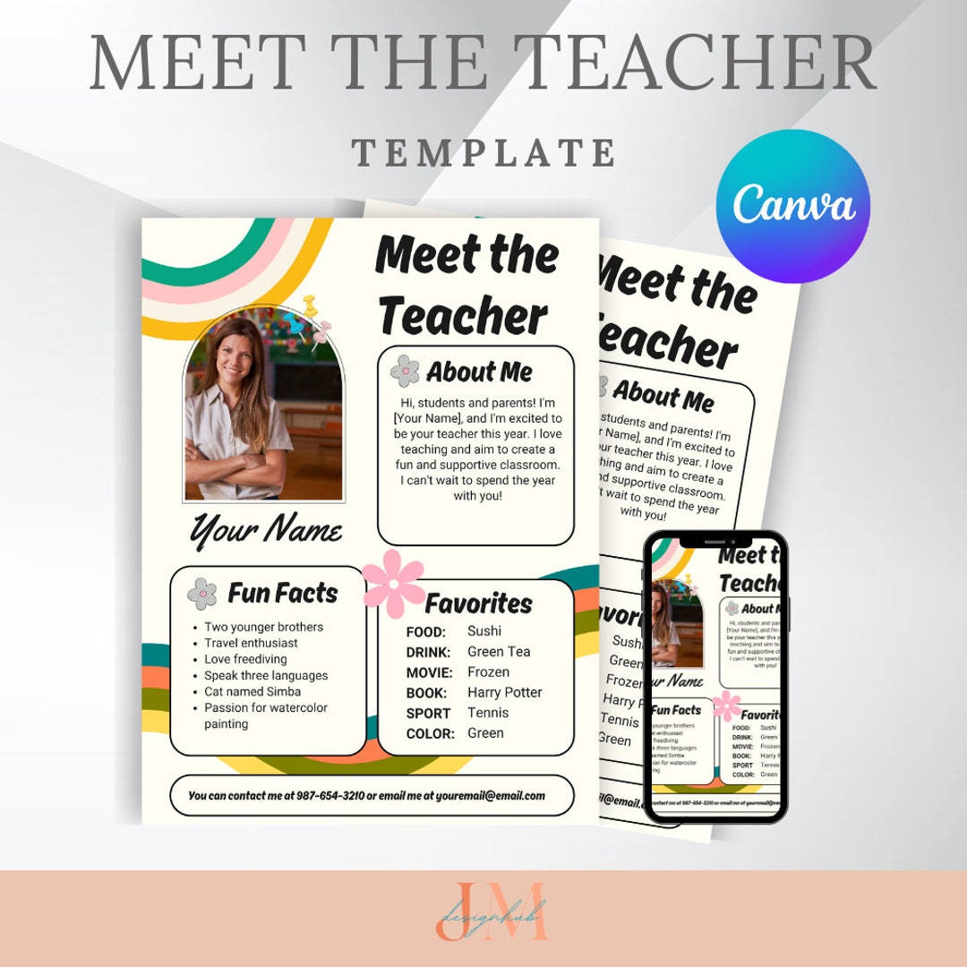 Editable Meet the Teacher Template - Customizable Teacher Intro for ...