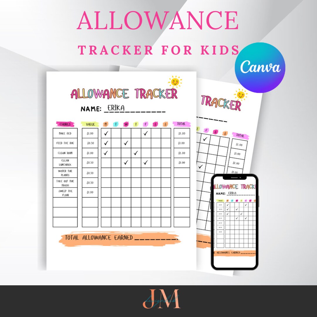 Allowance Chart | Responsibility Chart | How to Earn Money Chore Chart ...
