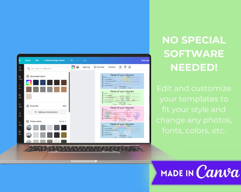 Customizable Daycare Receipt Template | Editable Childcare Invoice ...