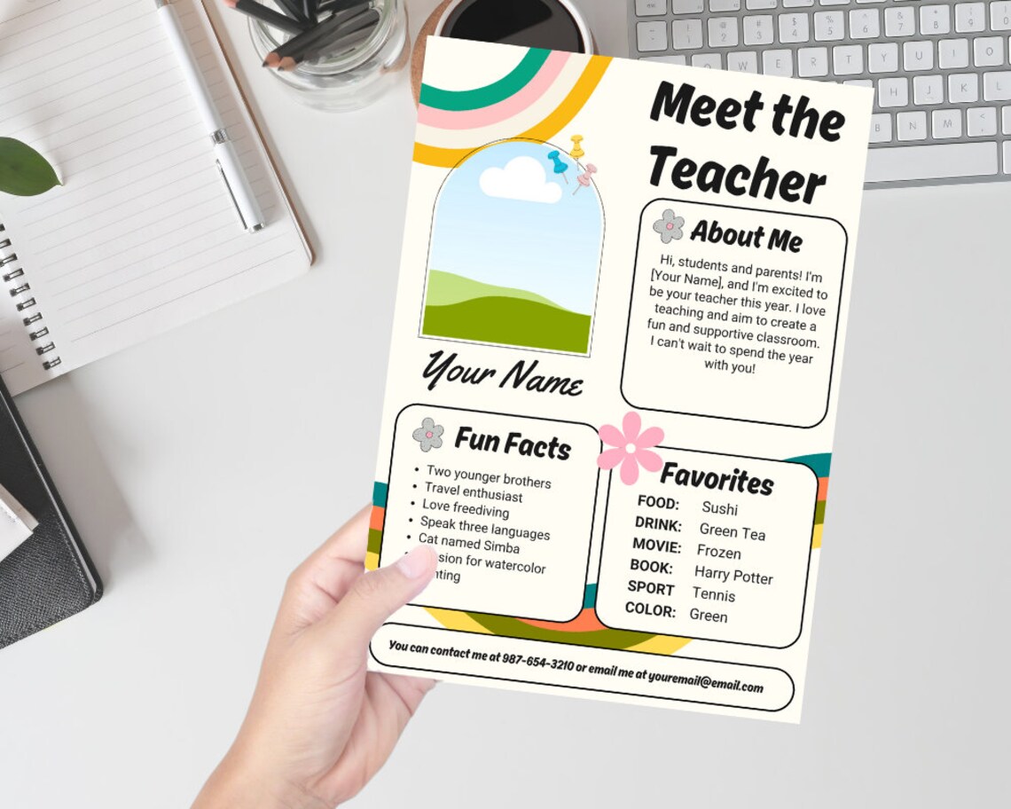 Editable Meet the Teacher Template Customizable Teacher Intro for ...