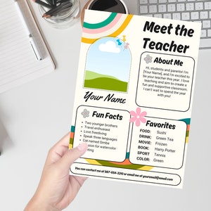 Editable Meet the Teacher Template - Customizable Teacher Intro for ...