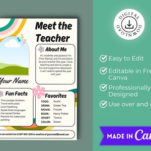 Editable Meet the Teacher Template - Customizable Teacher Intro for ...