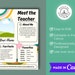 Editable Meet the Teacher Template - Customizable Teacher Intro for ...