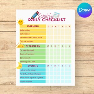 Kids Daily Routine | Daily Checklist | Visual Schedule | School Routine ...