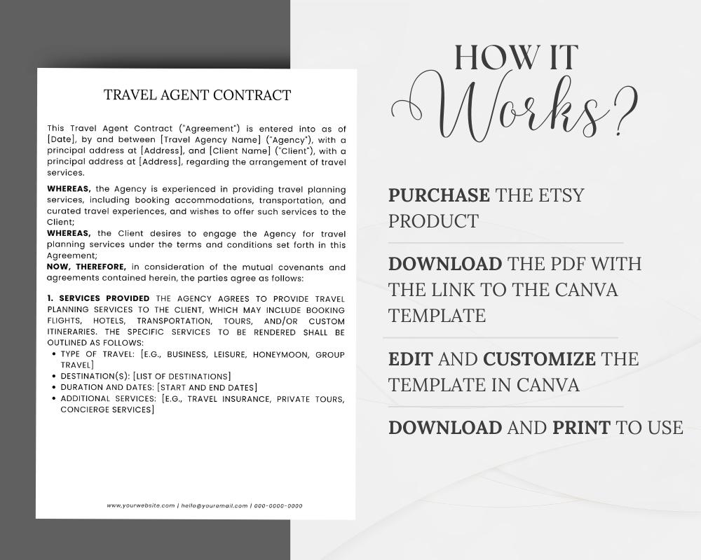 Travel Proposal Contract Template - Customizable Travel Agent Forms ...