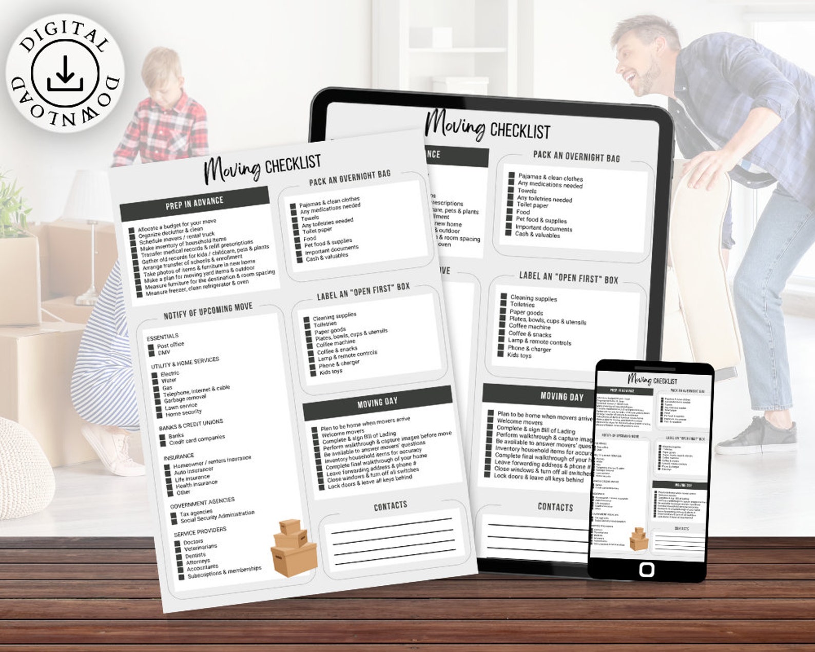 Moving Day Checklist | New Home Essential Checklist | Spring Clean ...