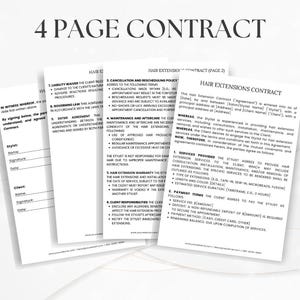Hair Extension Contract Template - Editable Client Agreement ...