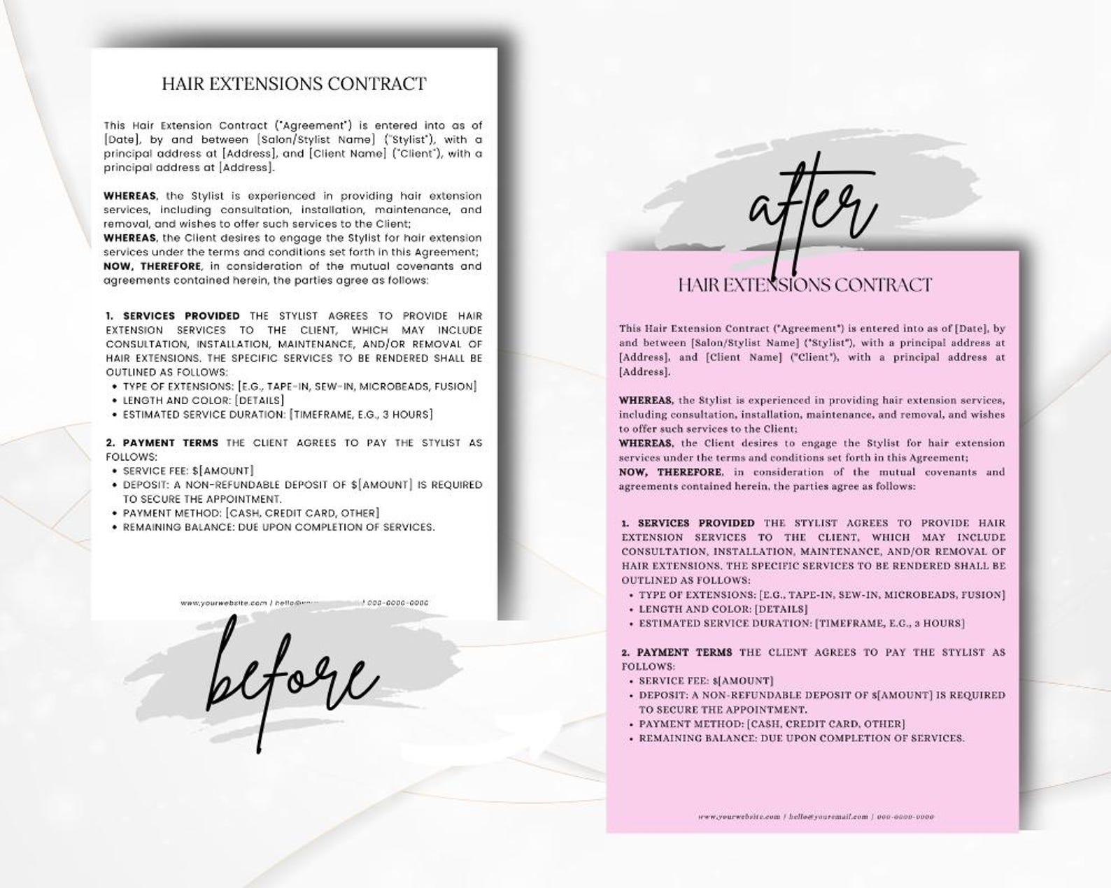 Hair Extension Contract Template - Editable Client Agreement ...