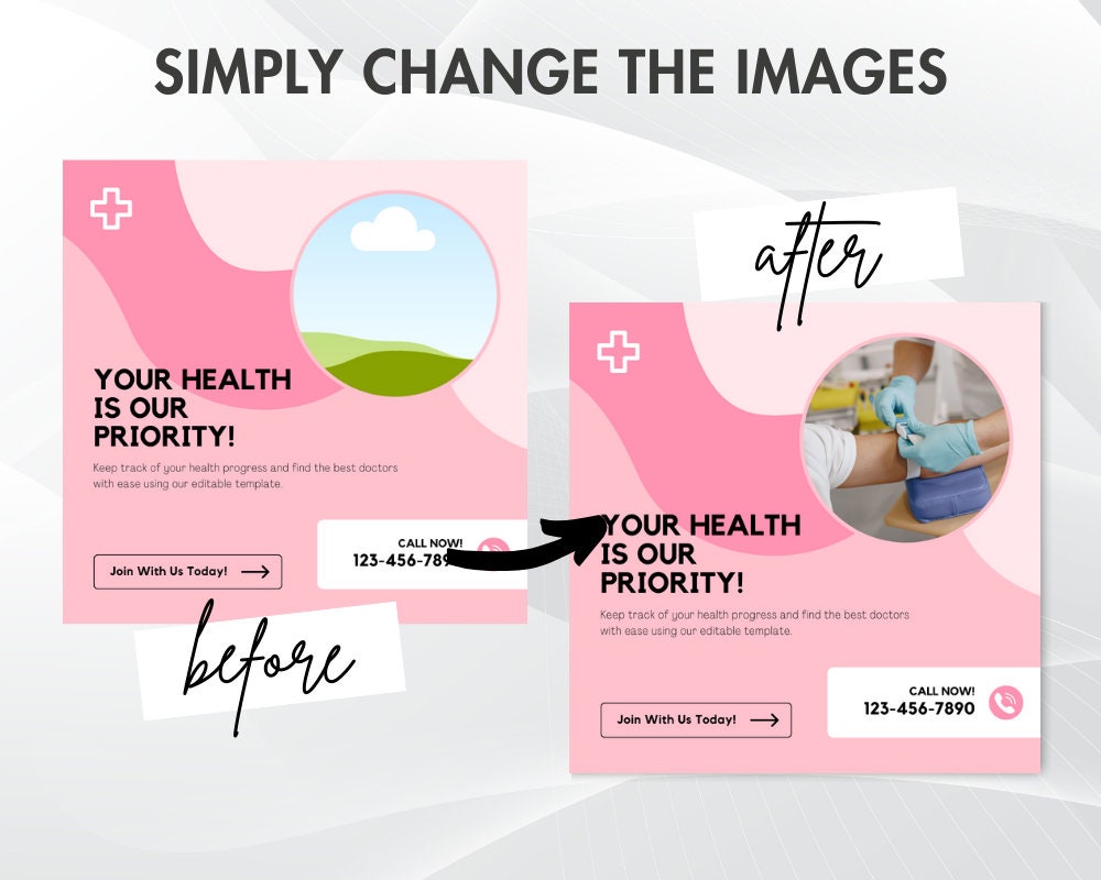 Healthcare Social Media Template | Canva Instagram Templates for ...