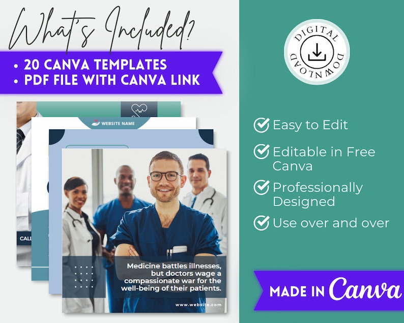 Medical Social Media Template | Canva | Doctor Post Templates ...
