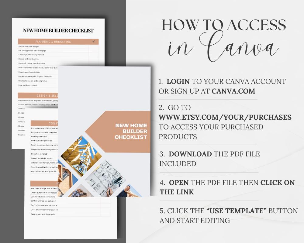 New Home Builder Checklist, Essential Home Construction Guide, Building Planner, Project ...