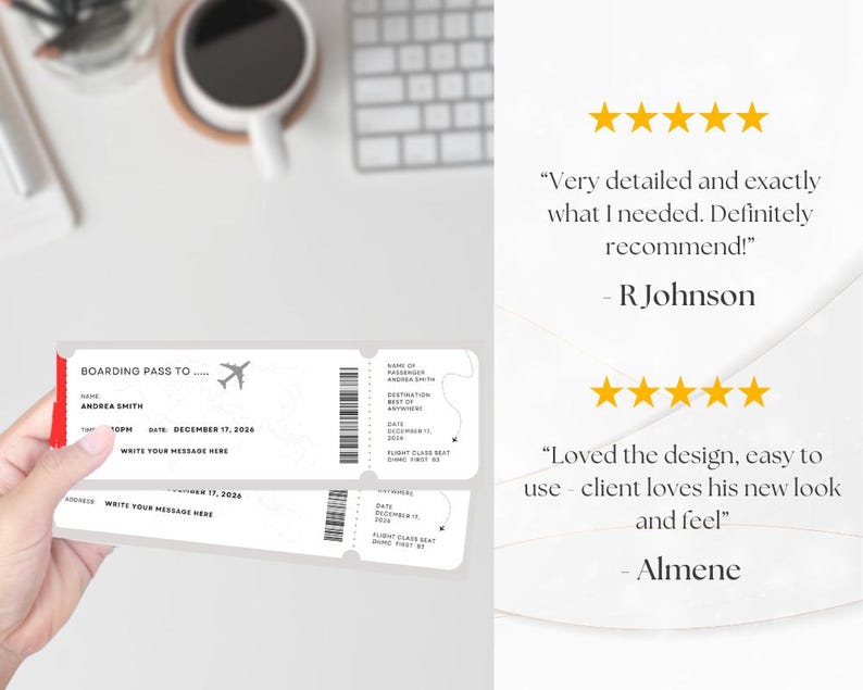 Editable Cute Boarding Pass Template, Canva Template, Printable ...