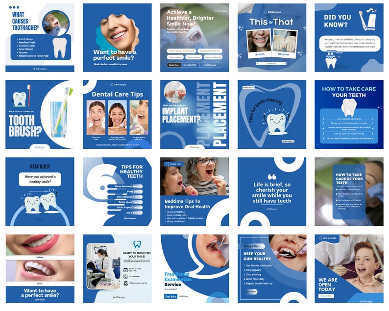 Dentist Social Media | Teeth Whitening Instagram Templates | Dental ...
