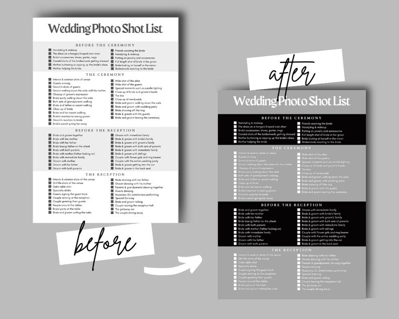 Wedding Photographer Shot List | Wedding Photography Shot List ...