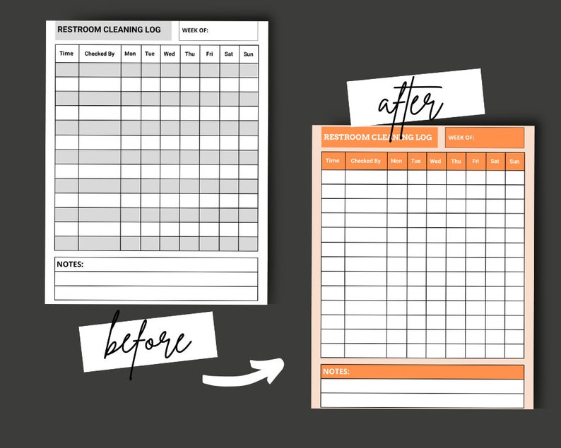 Restroom Checklist Restroom Cleaning Log Bathroom Home Decor Cleaning ...