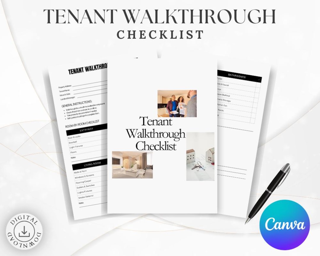 Tenant Walkthrough Checklist Digital, Rental Inspection Form, Move in ...