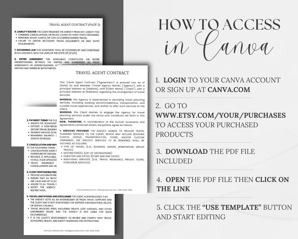 Travel Proposal Contract Template - Customizable Travel Agent Forms ...