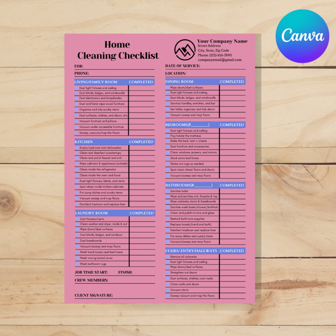 Cleaning Checklist Flylady Planner Printable Pdf Cleaning Schedule ...