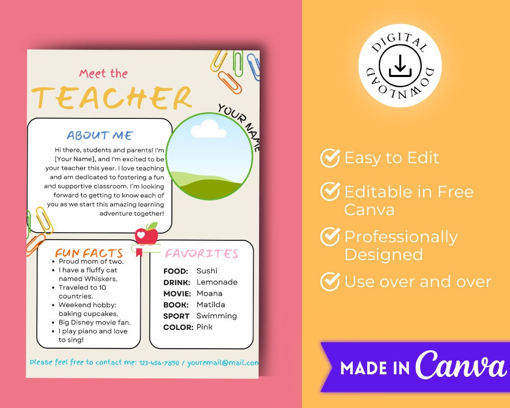 Meet the Teacher Groovy Classroom Set | Back to School Flyers, Welcome ...
