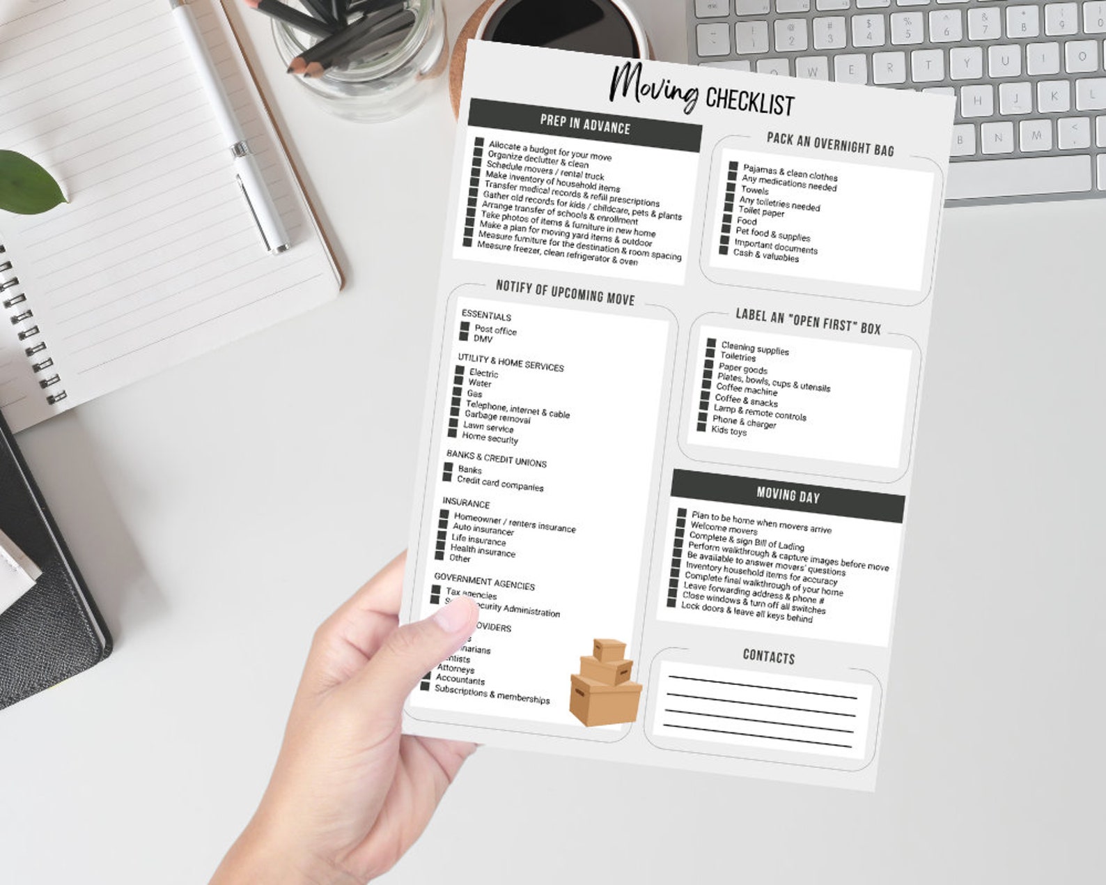 Moving Day Checklist | New Home Essential Checklist | Spring Clean ...