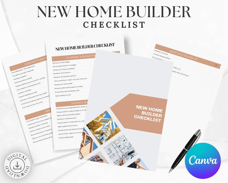 New Home Builder Checklist, Essential Home Construction Guide, Building ...