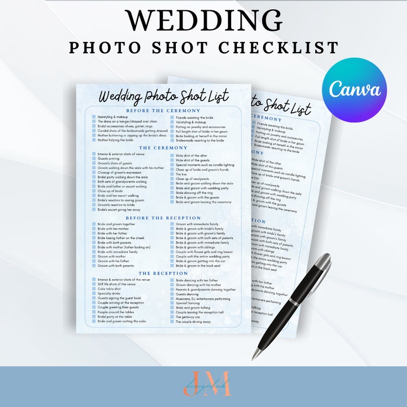 Printable Wedding Photo Checklist Photographer Cheat Sheet Wedding ...