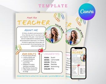 Meet the Teacher Groovy Classroom Theme Back to School Flyers, All ...