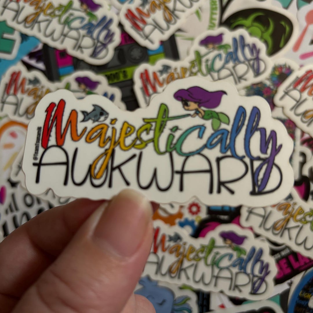 Majestically Awkward Mermaid Waterproof Matte Sticker - Etsy