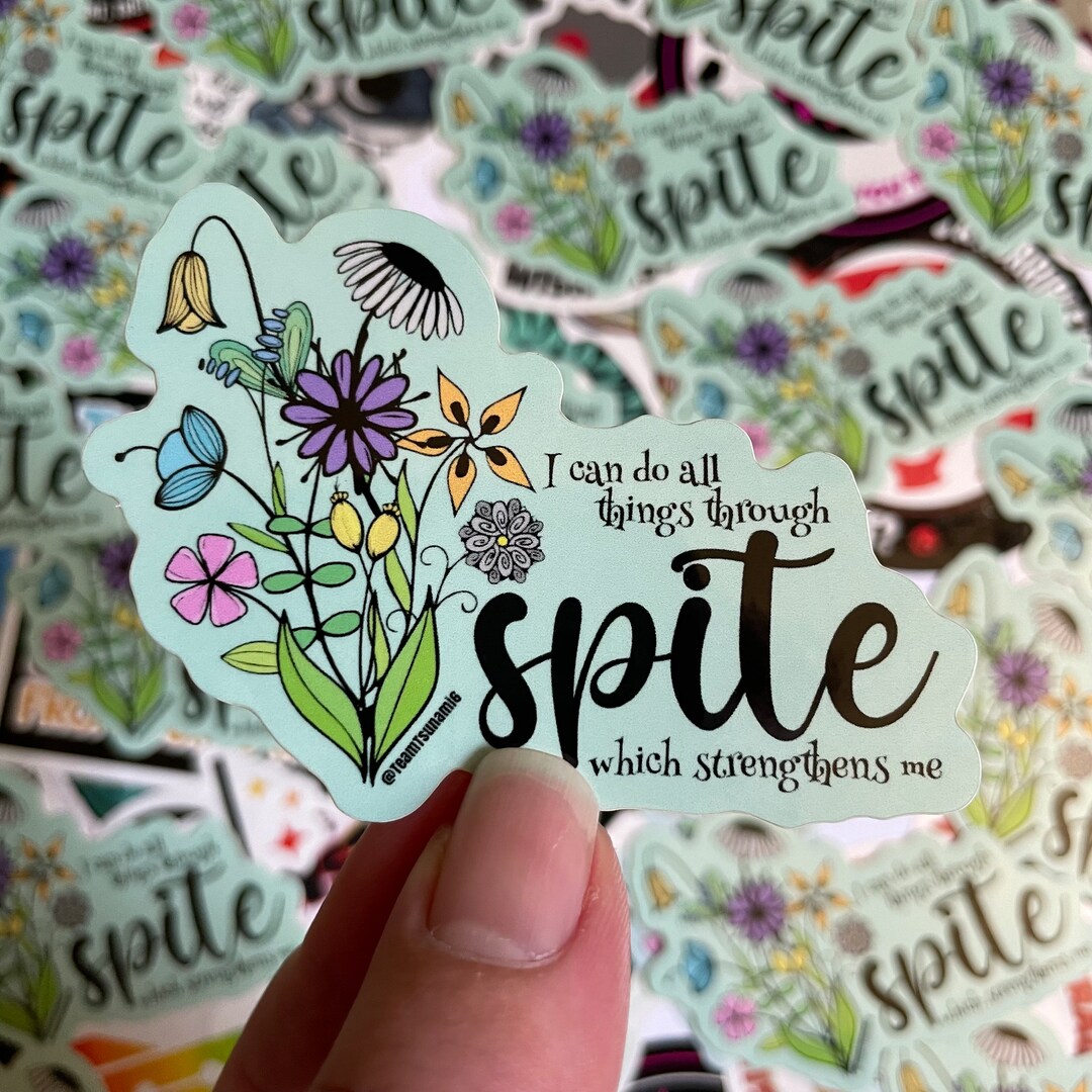 Spite Waterproof Glossy Sticker, I Can Do All Things Sticker, Flower ...
